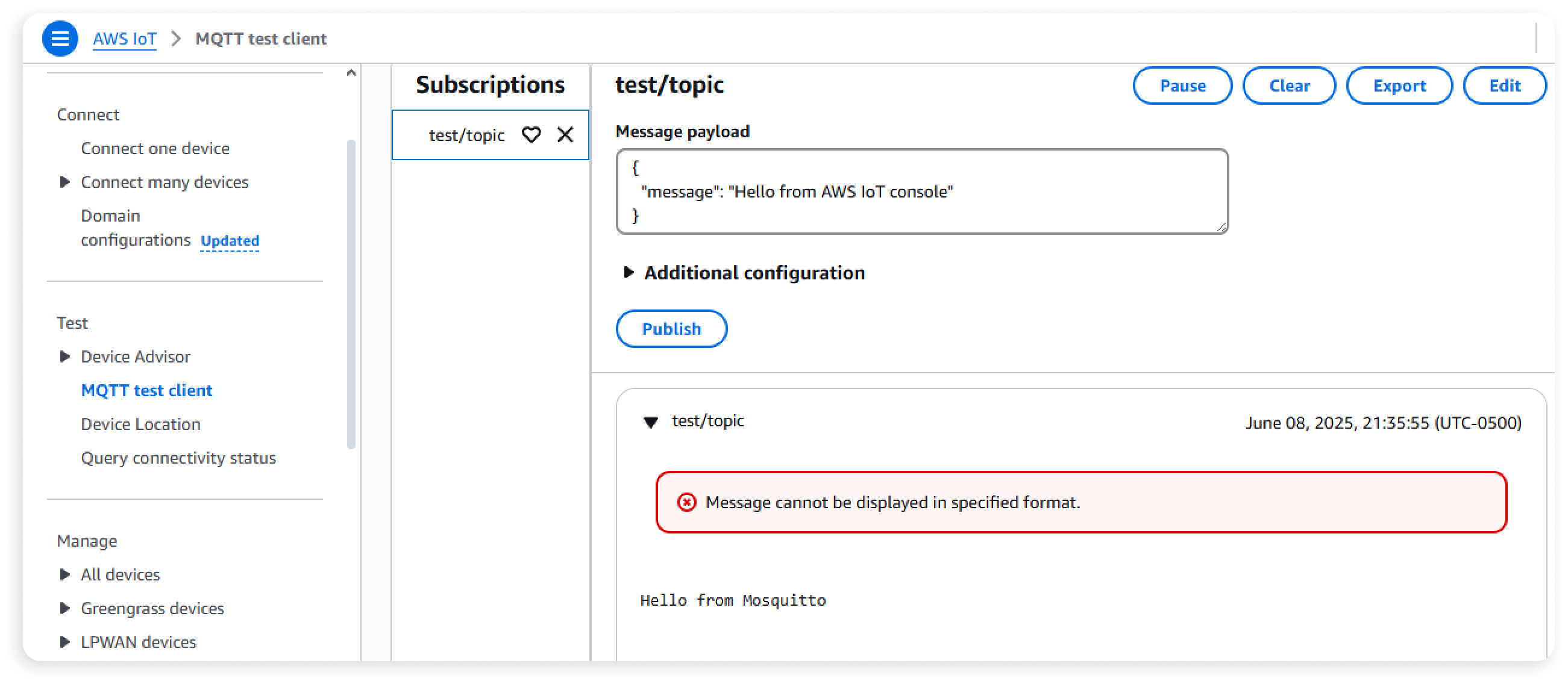 Getting started with AWS IoT Core