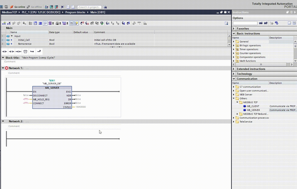 Siemens SIMATIC S7 PLC as Modbus TCP Server: A Quick Tutorial